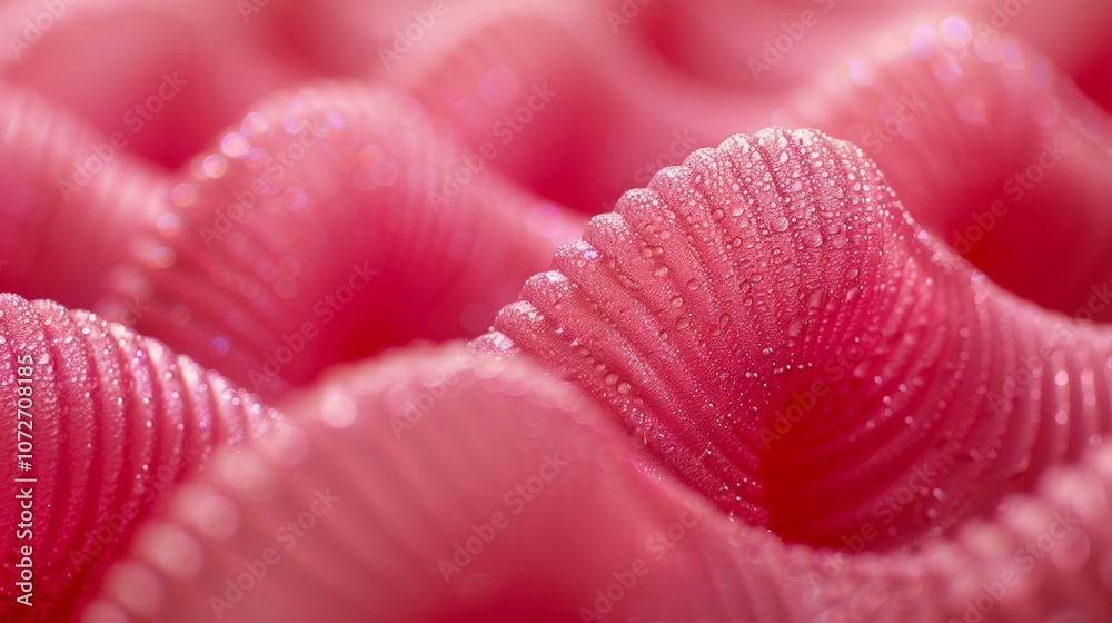 The ridged and bumpy surface of a hot pink pool noodle captured up ...
