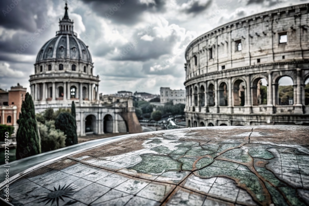 Detailed Documentary Photography of Ancient Roman Maps Highlighting ...