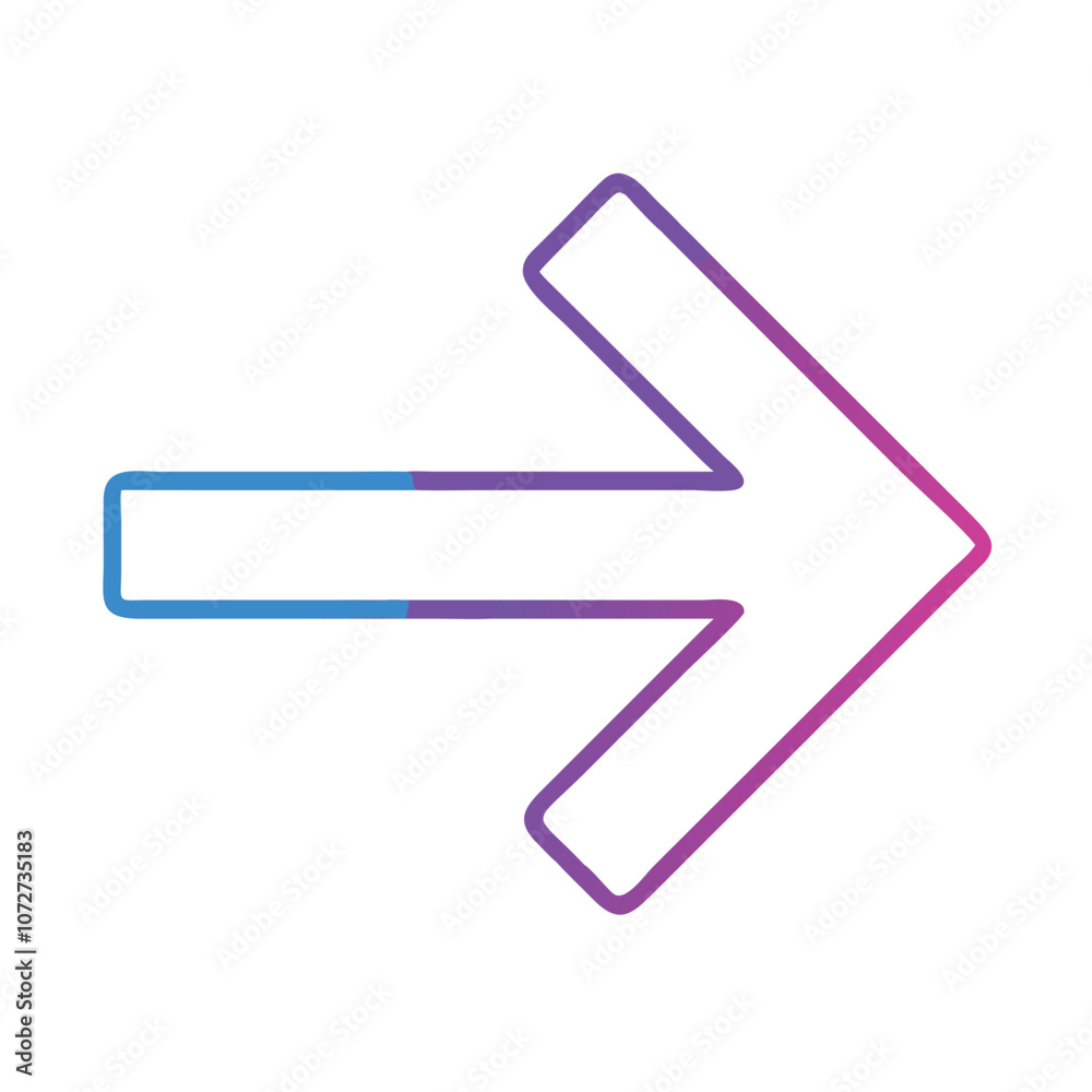 Gradient right arrow icon vector, Modern gradient arrow icon pointing ...