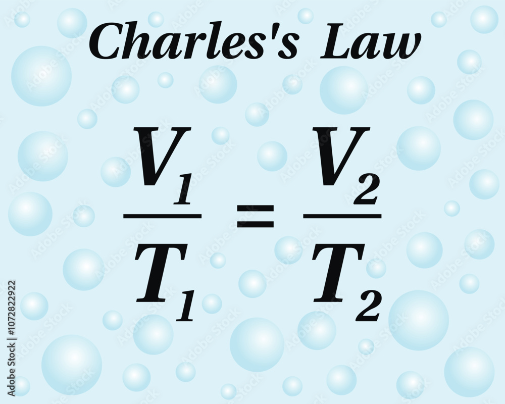 Charles's law, background. Education. Science. School. Formula. Vector ...