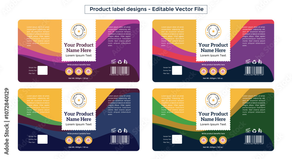 Product label design template cosmetic labels editable vector file for ...