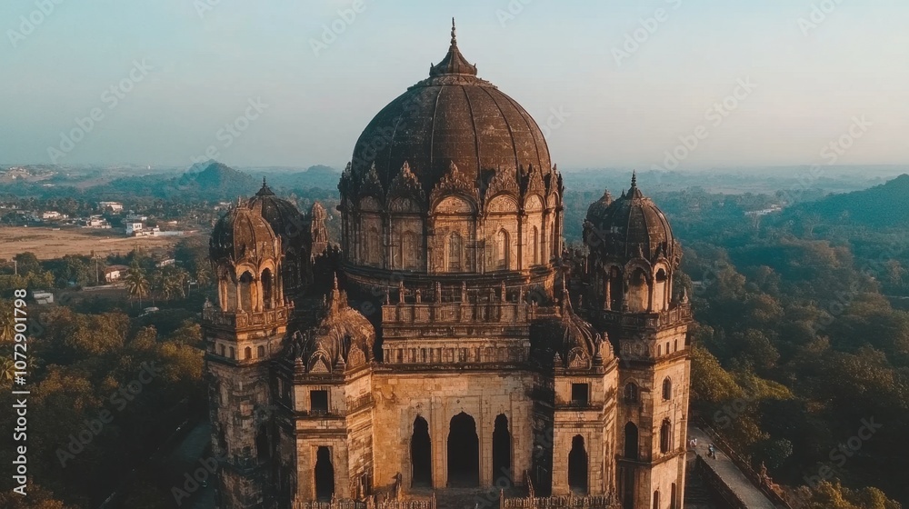 The iconic domes of the Gol Gumbaz in Bijapur, showcasing its stunning ...