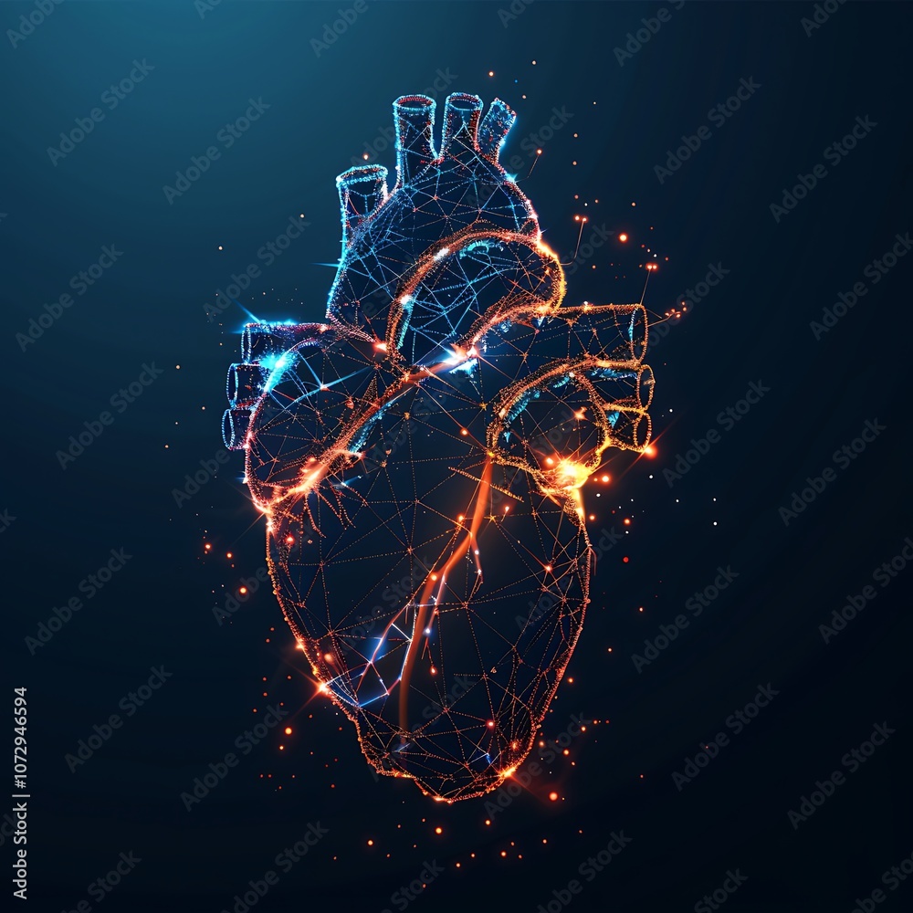 Ilustración de Stock Diagram of the cardiovascular system with a ...