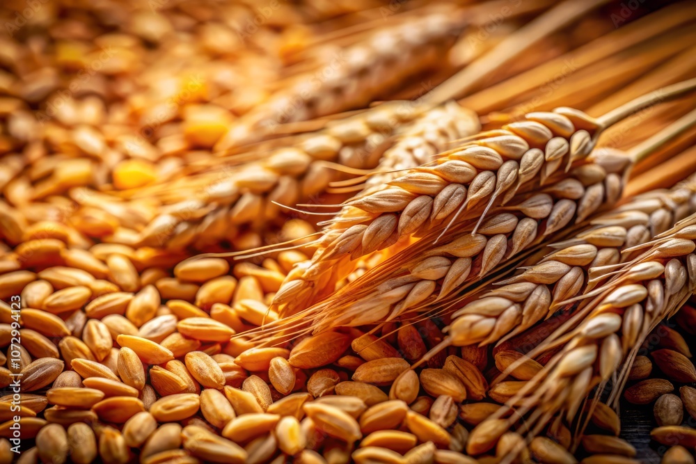 Natural Wheat Grain Background for Food Photography, Showcasing the ...