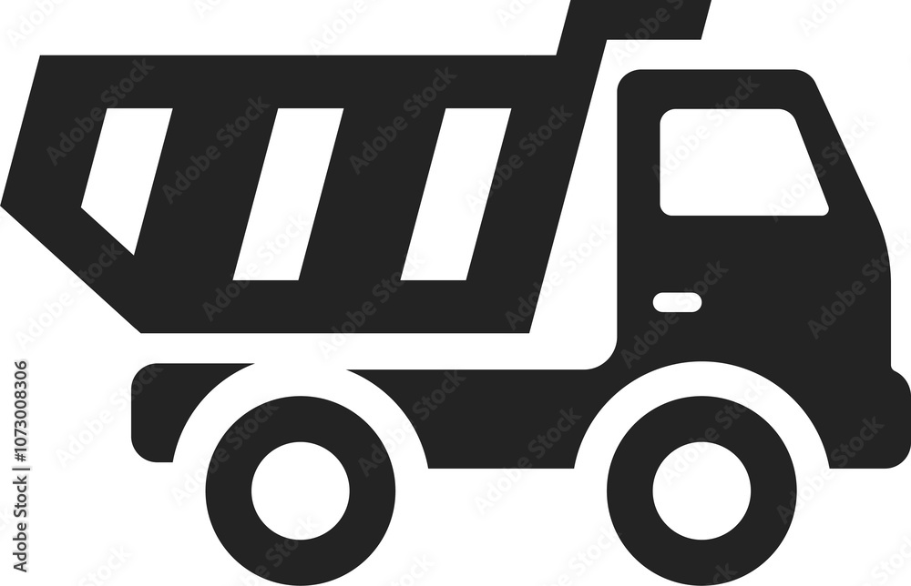 Isolated pictogram illustration dump truck, lorry, trailer for ...