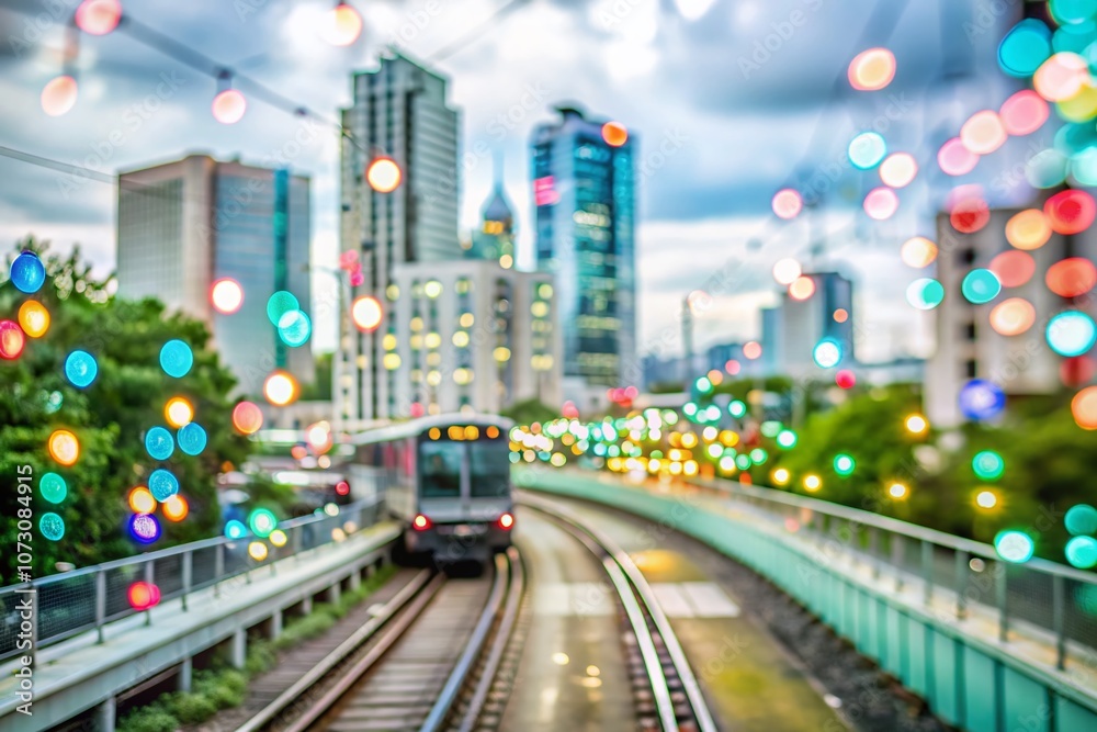 Houston Metrorail Map in Bokeh Effect – A Vibrant Representation of ...