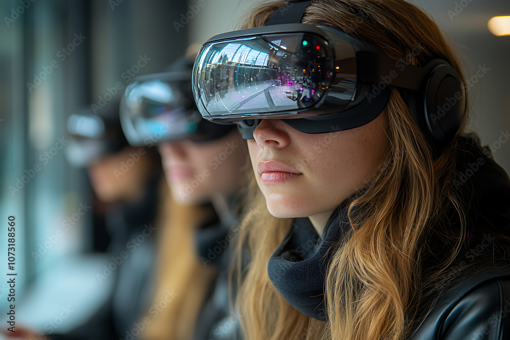 Brainstorming session with a team using augmented reality headsets and ...