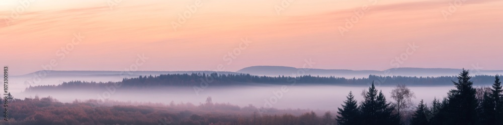 northern frontier vista, dusk illumination, mosaic of fall colors ...