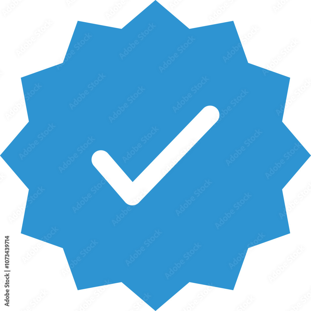 Blue check mark. Verified social media account icons. Approved profile ...