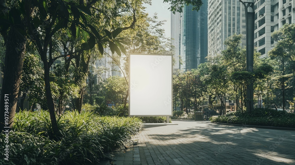 Vibrant Standee Mockup in Lively Outdoor Setting for Advertisement ...