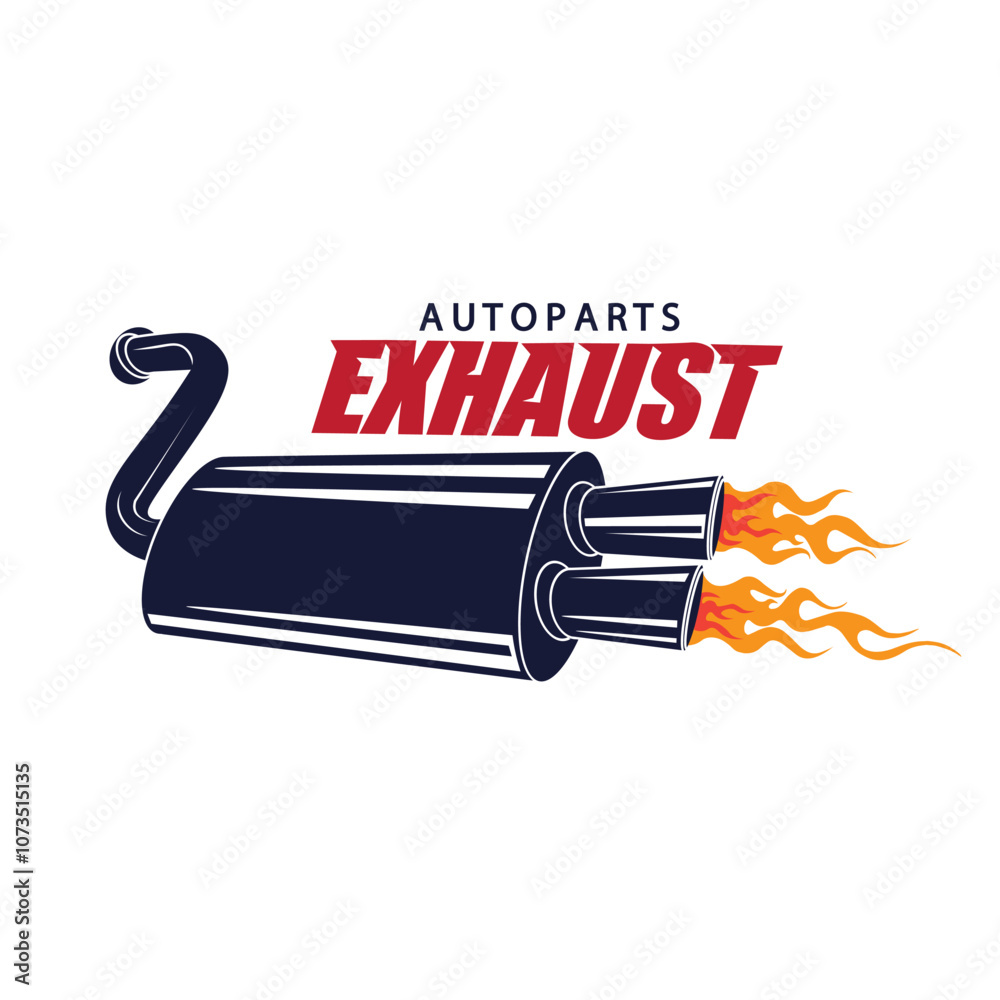 car exhaust pipe logo design vector illustration Stock Vector | Adobe Stock