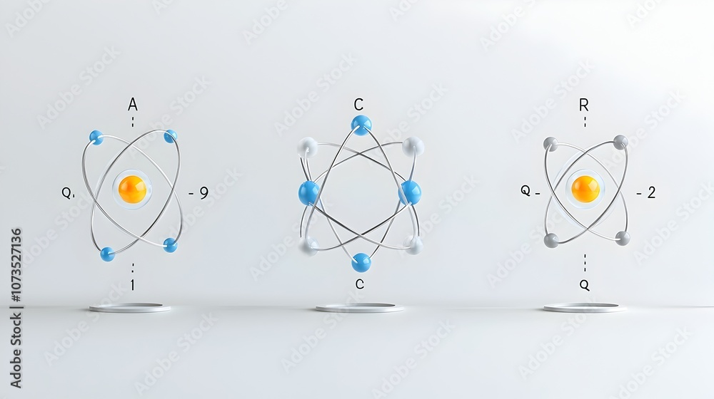 Detailed 3d Atomic Representation With Layered Shells Depicting The Precise Placement Of