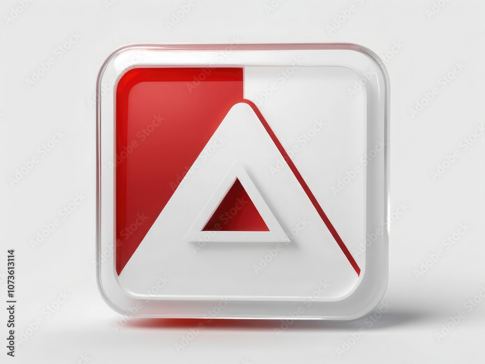Transparent PNG available 3d YouTube logo play button red square white ...