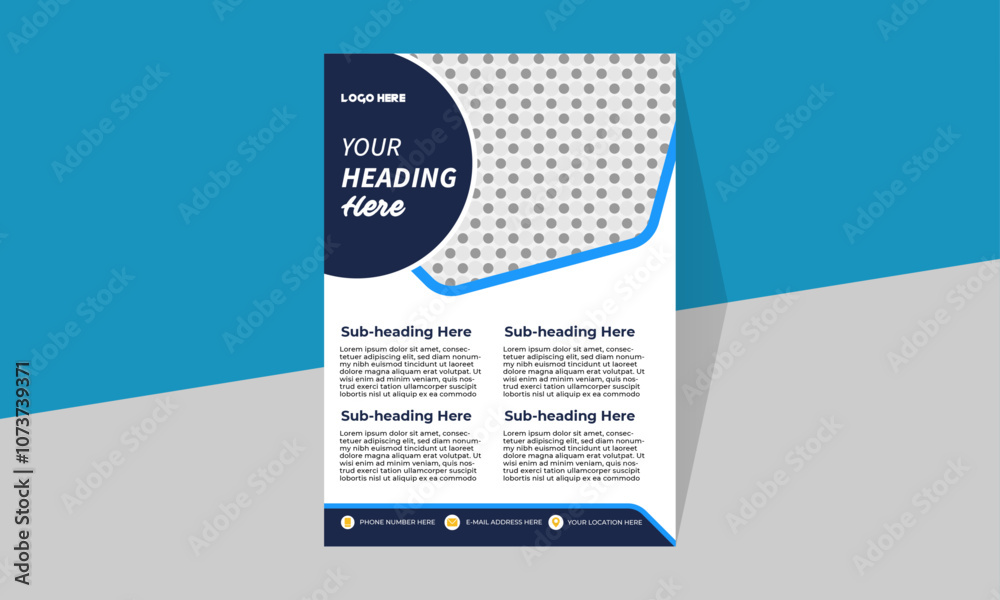Corporate flyer design template. Normal design, Geo-matric shape, using ...