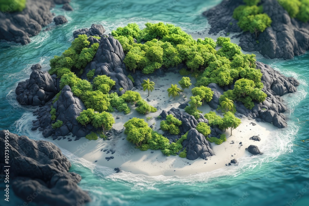 Tropical Island Beach Tabletop RPG Jungle Shore Map, Fantasy ...