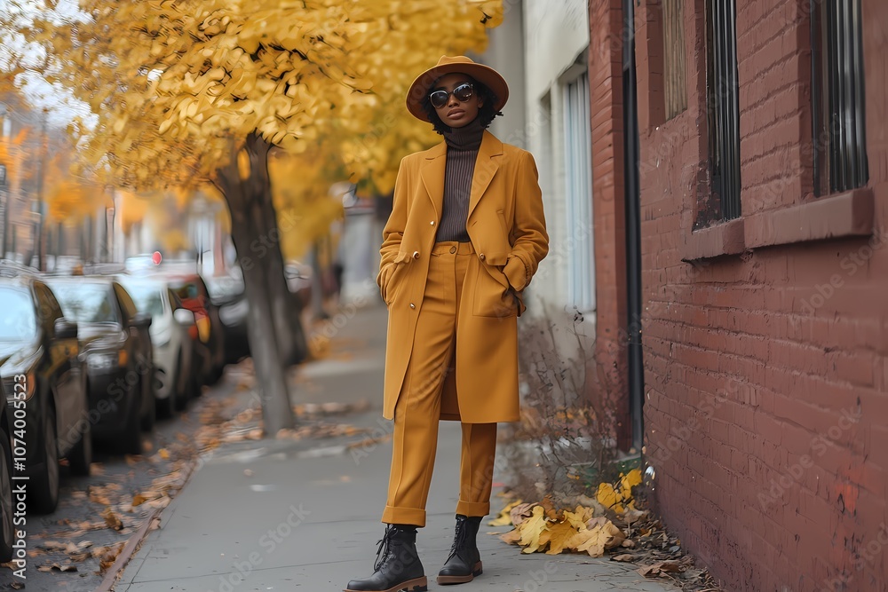 Full body street style photo of an african american woman wearing ...