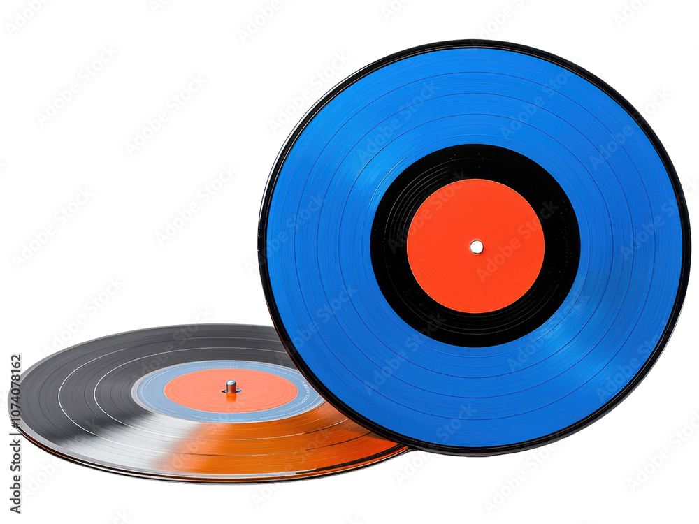 Colorful Vinyl Records with Transparent Background for Creative Music ...