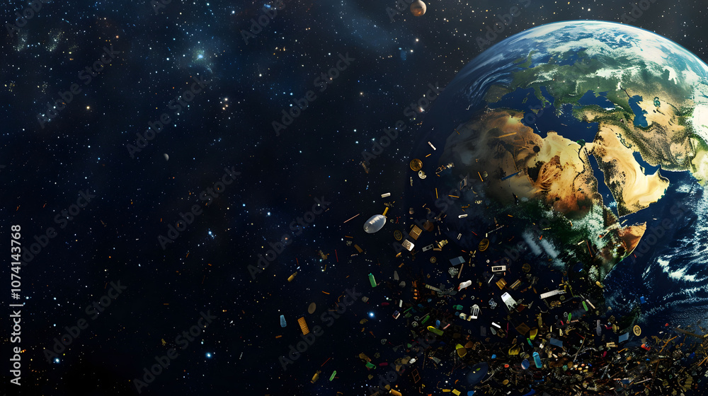 Earth surrounded by a massive cloud of floating garbage in space ...