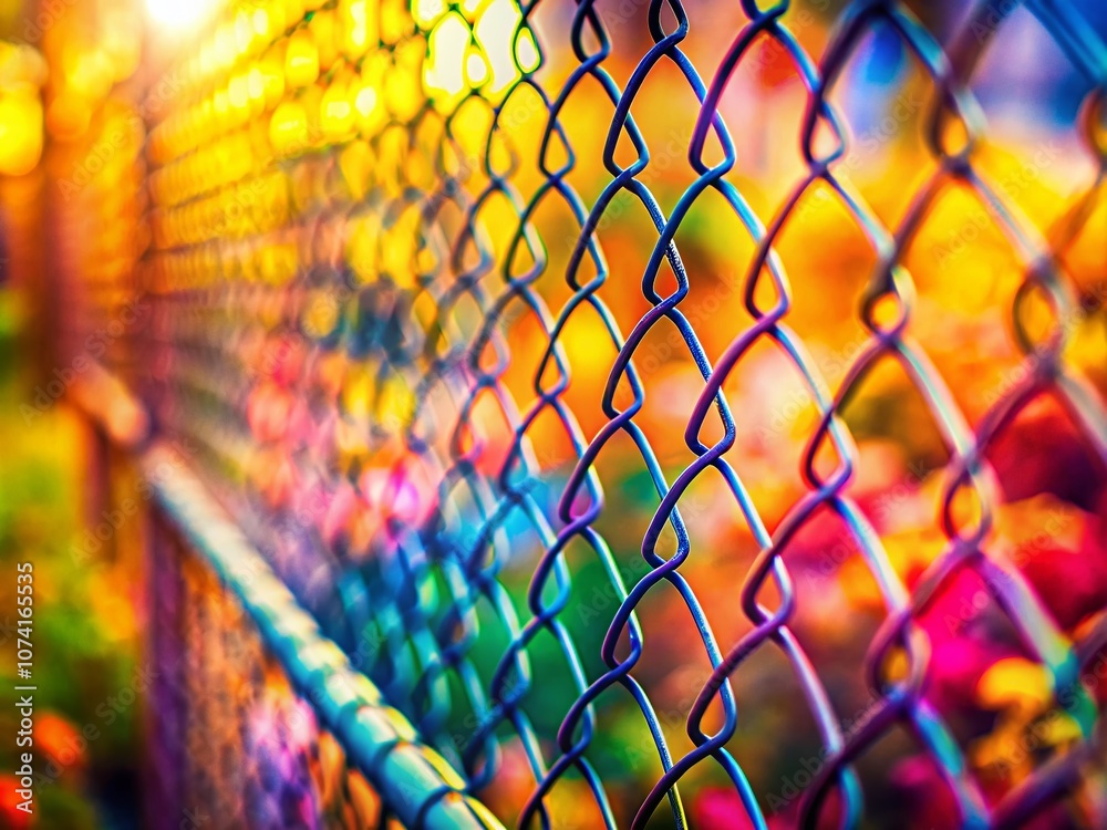 Unique Tilt-Shift Photography of a Metal Fence Creating a Textured ...