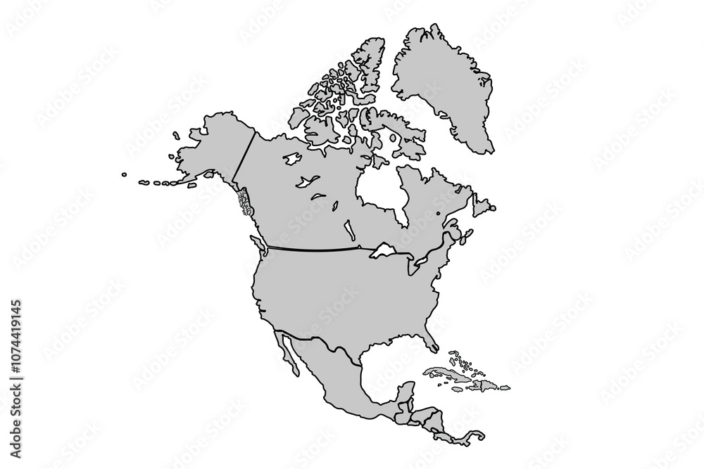 North America map isolated on white background.for website layouts ...