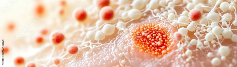 Zoomed-in image of skin with warm, inflamed spots, showcasing ...