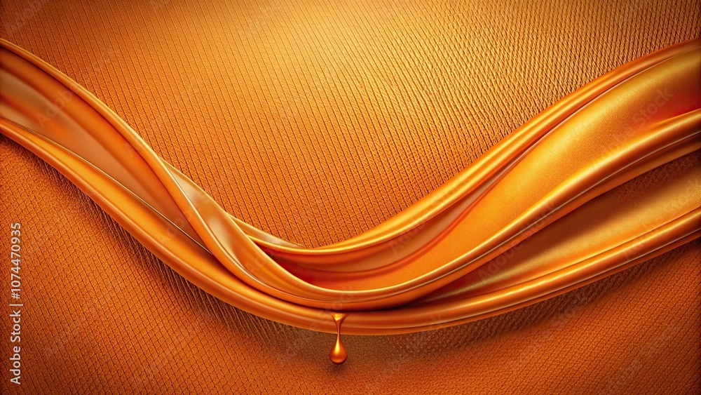 Abstract orange fabric background with dripping swoosh curve design ...