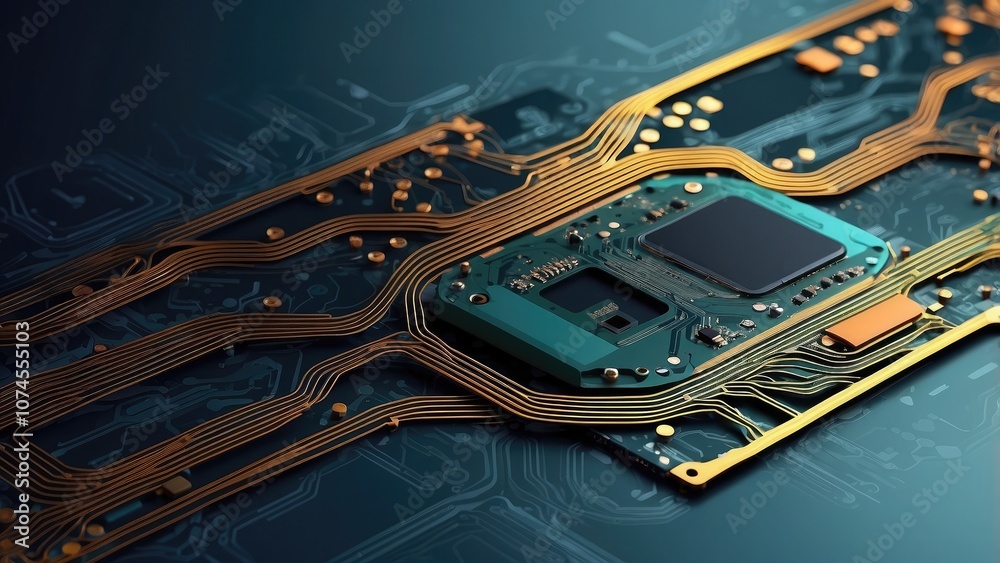 Circuit board design for vector banners. Example abstract background of ...