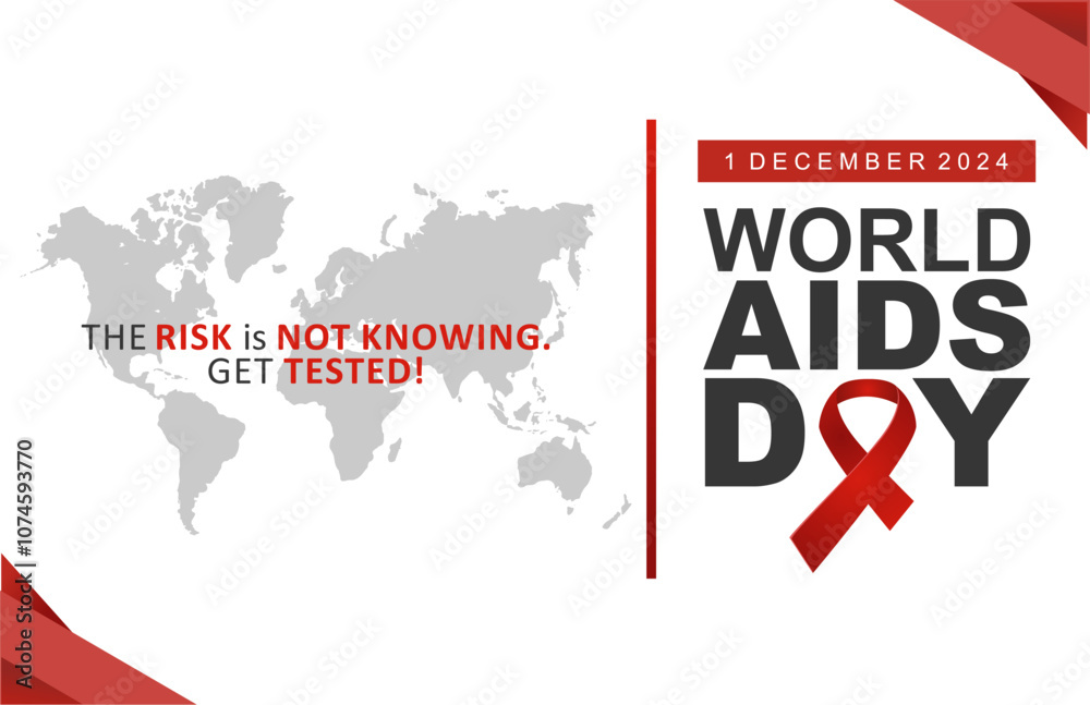 World AIDS Day 1st December 2024 Campaign Poster for Social Media. AIDS ...