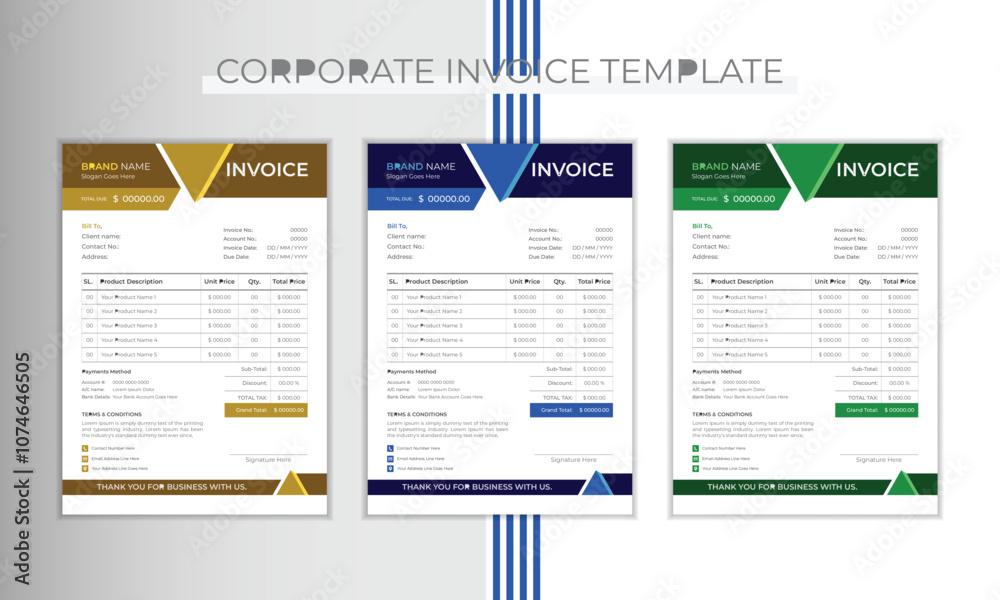 Invoice layout design in a4 size Stock Vector | Adobe Stock