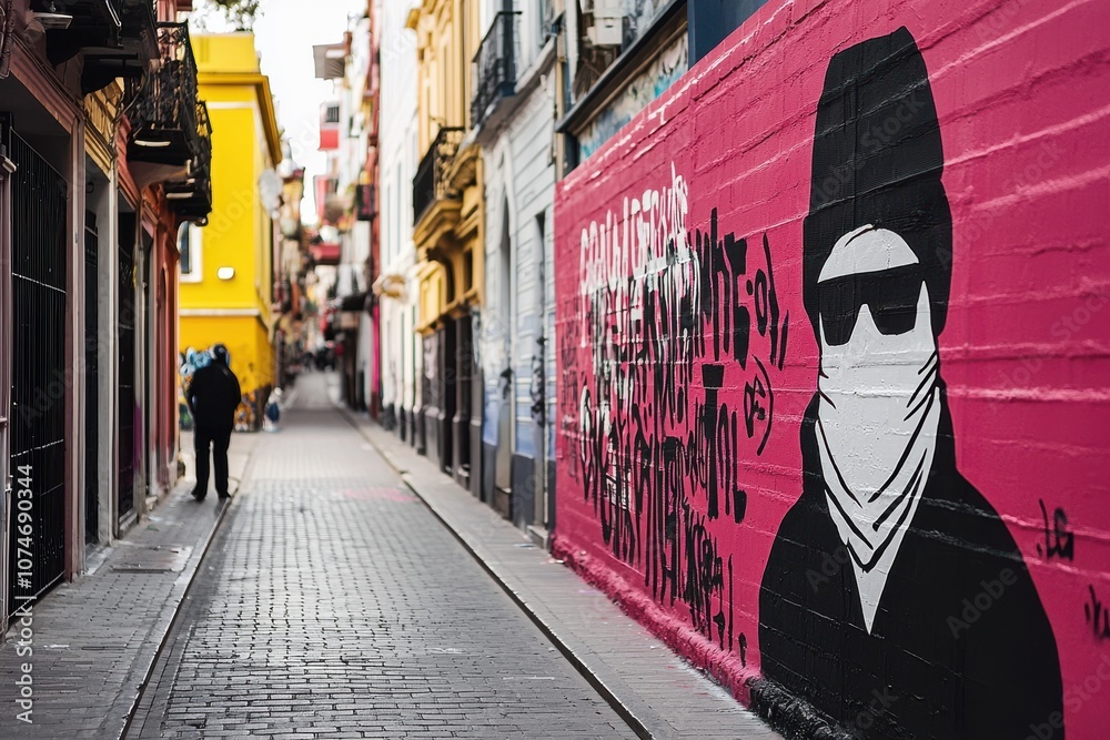 Graffiti transforms city streets with powerful slogans and symbols of ...