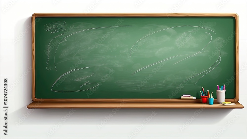 This is a png element clipart of a green school chalkboard isolated on ...