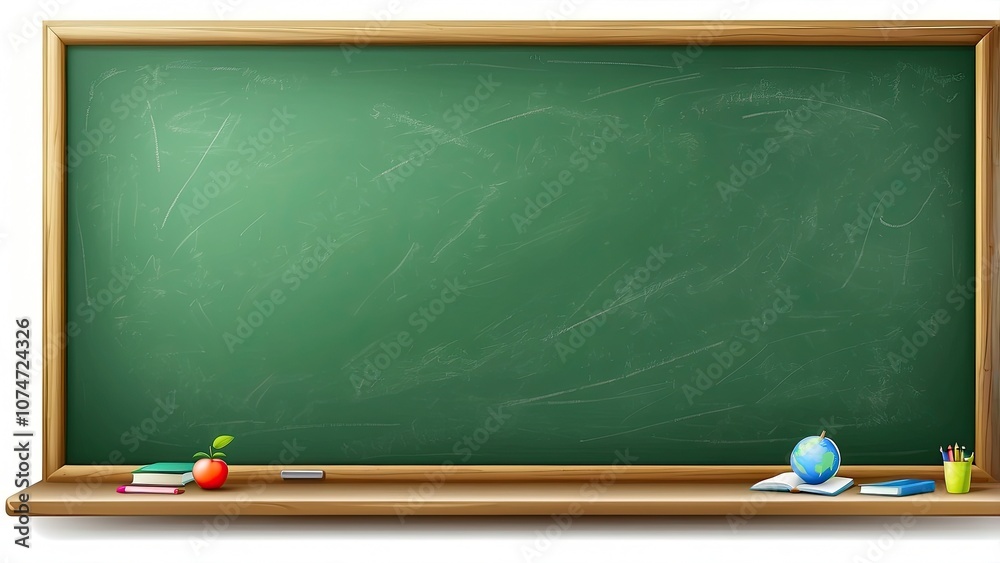 This is a png element clipart of a green school chalkboard isolated on ...