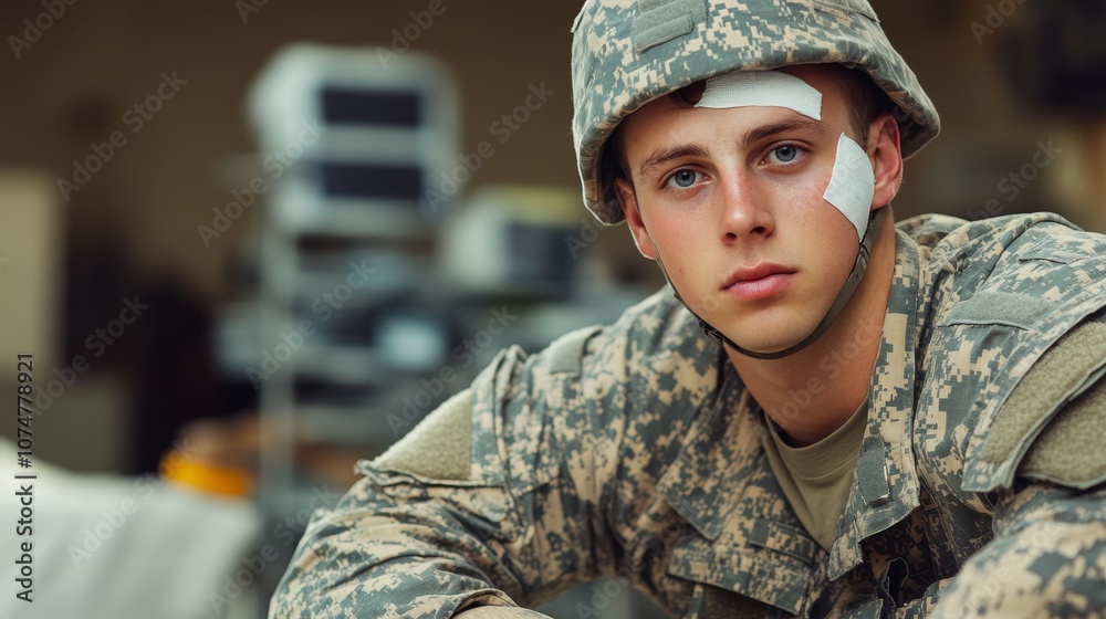 Ilustración de Stock Battlefield to Bedside: A Soldier's Story.Concept ...