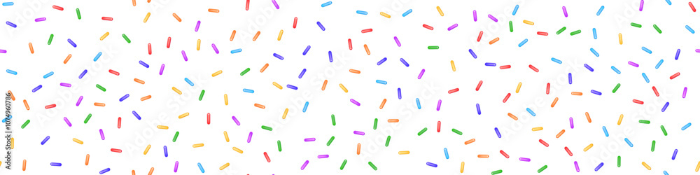 Rainbow sprinkles on white as a seamless pattern. Cute party bg with ...