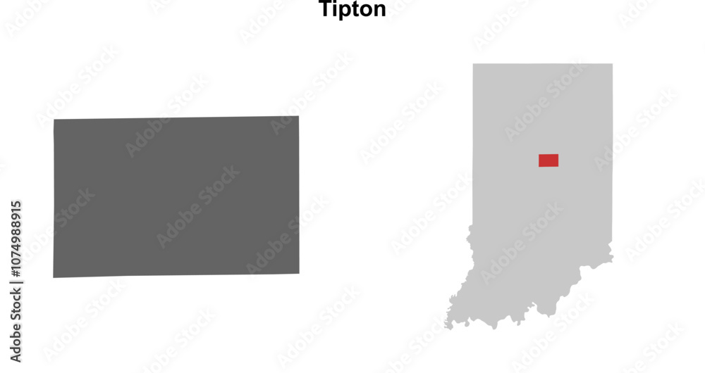 Tipton County (Indiana) blank outline map set Stock Vector | Adobe Stock