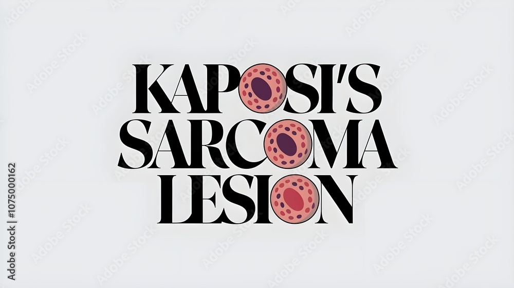Medical logo composed of the words "KAPOSI'S SARCOMA LESION" in elegant ...