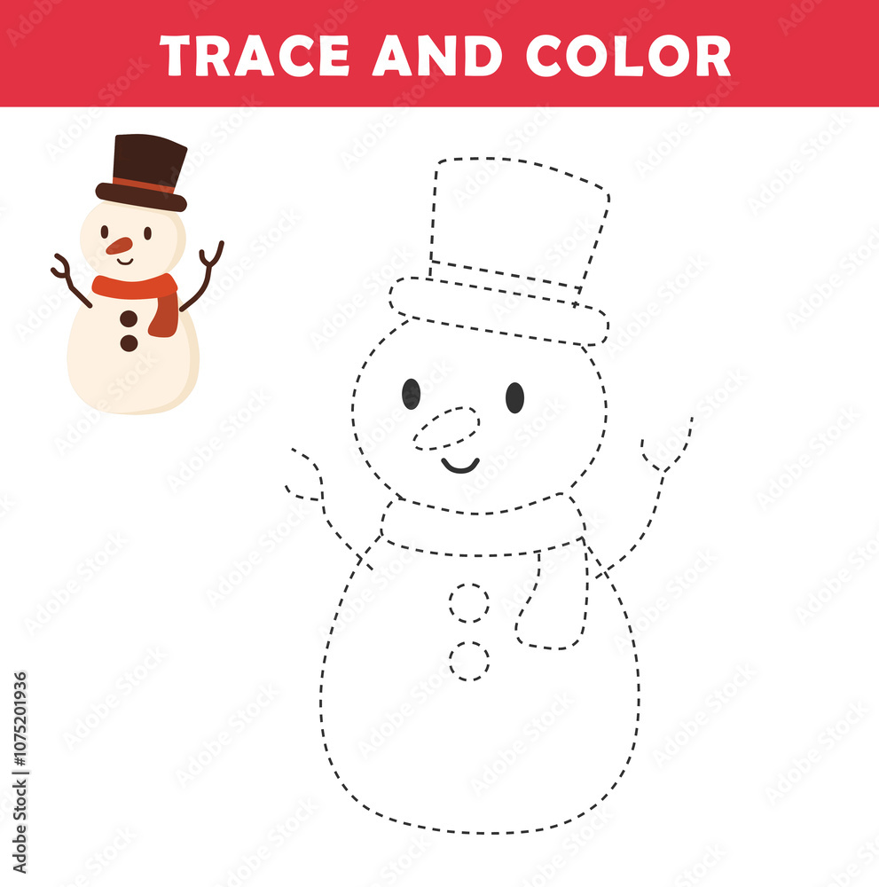 Christmas activity sheet. Trace and color for children. Handwriting ...
