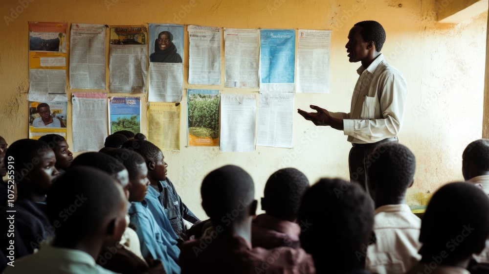 A passionate speaker engages a classroom of attentive students ...