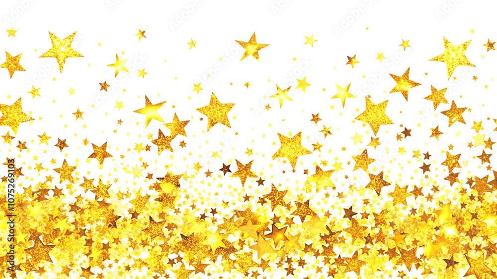 Gold sparkle splatter border. Gold stars random luxury sparkling ...