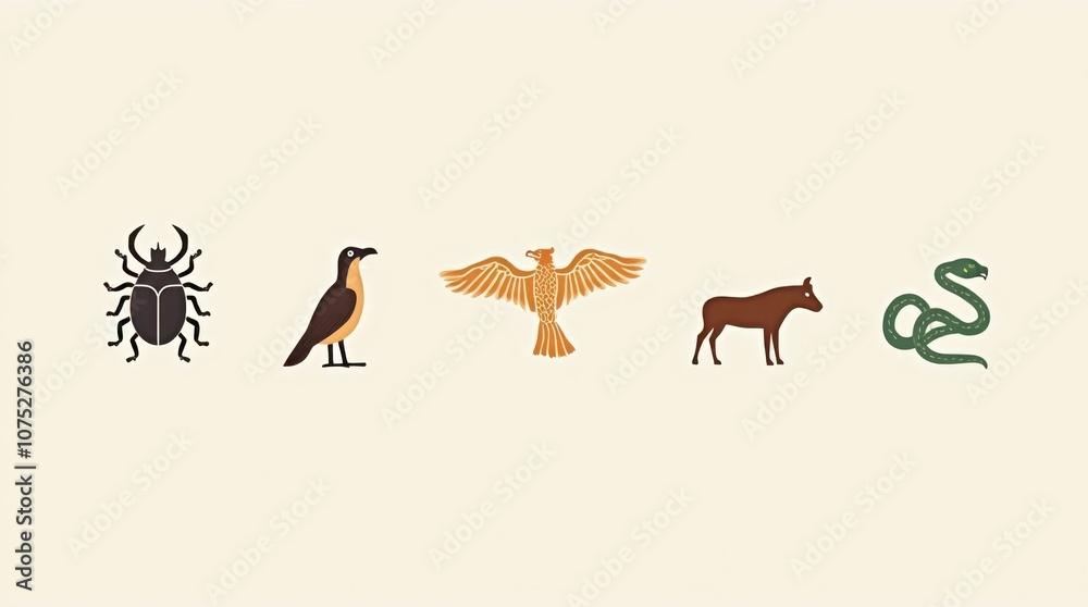 Ancient Animal Symbols from Egypt, Greece, and Mesopotamia の Stock イラスト ...