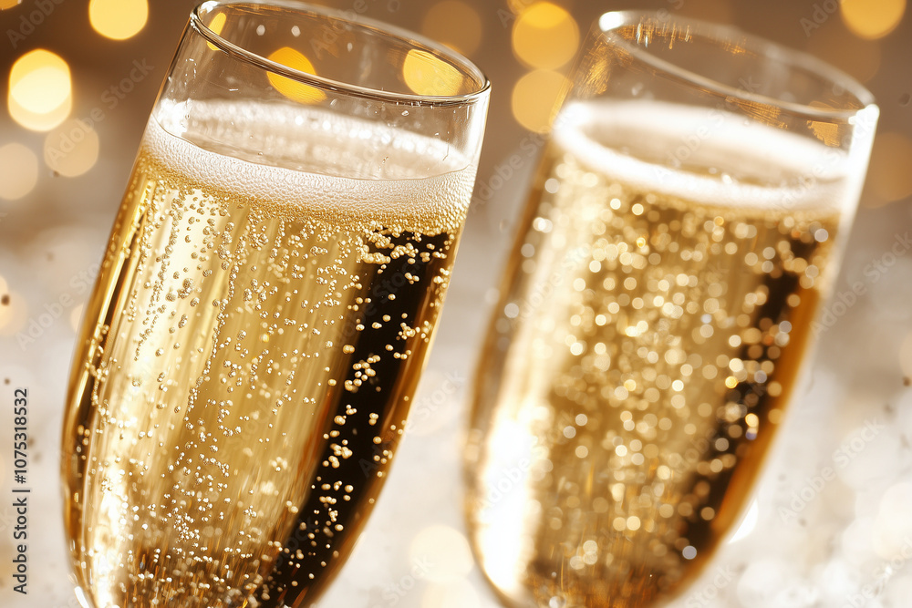 verre champagne, bouteille, bulles, trinquer, nouvel an, bonne année ...