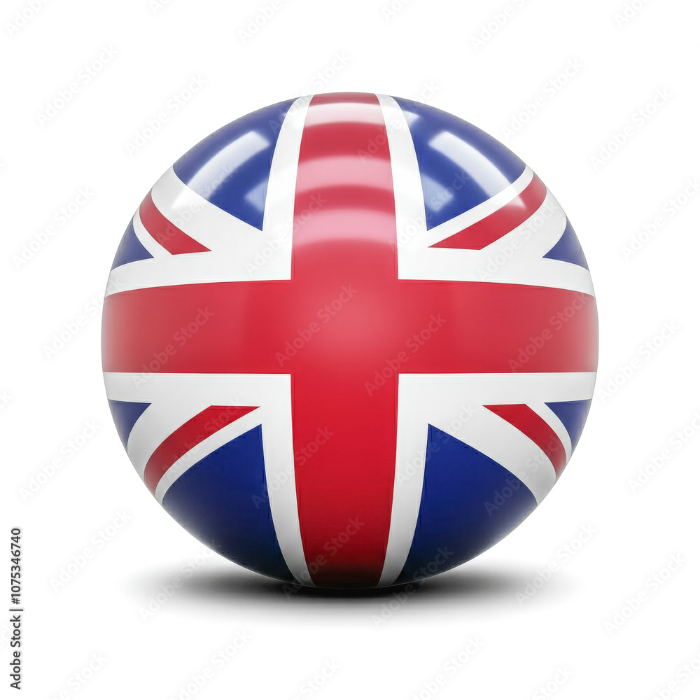 Glossy 3d british flag sphere for international and cultural projects ...