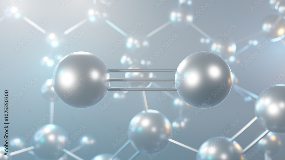 Nitrogen Molecular Structure 3d Model Molecule Dinitrogen Structural Chemical Formula View