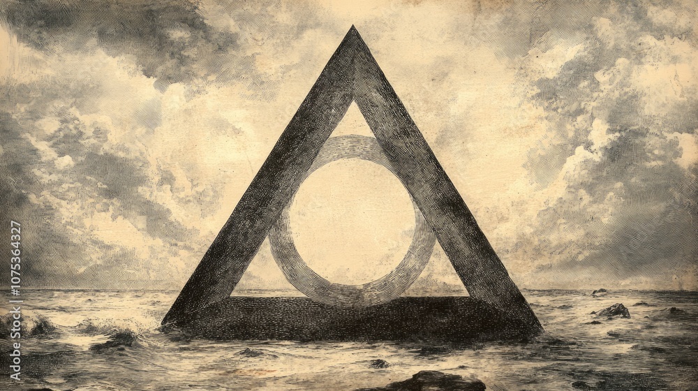 Line art illustration depicting the inscribed circle of a triangle that ...