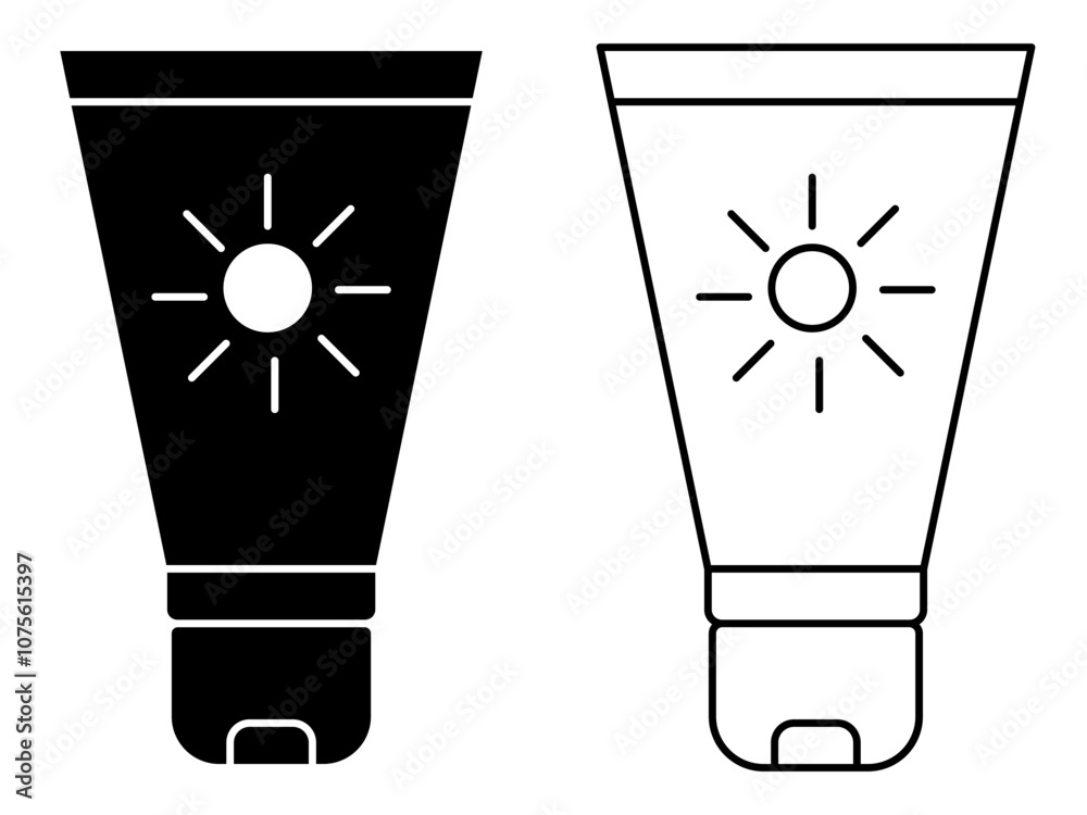 Simple sunscreen flat style vector icon. Pictogram. Vector illustration ...