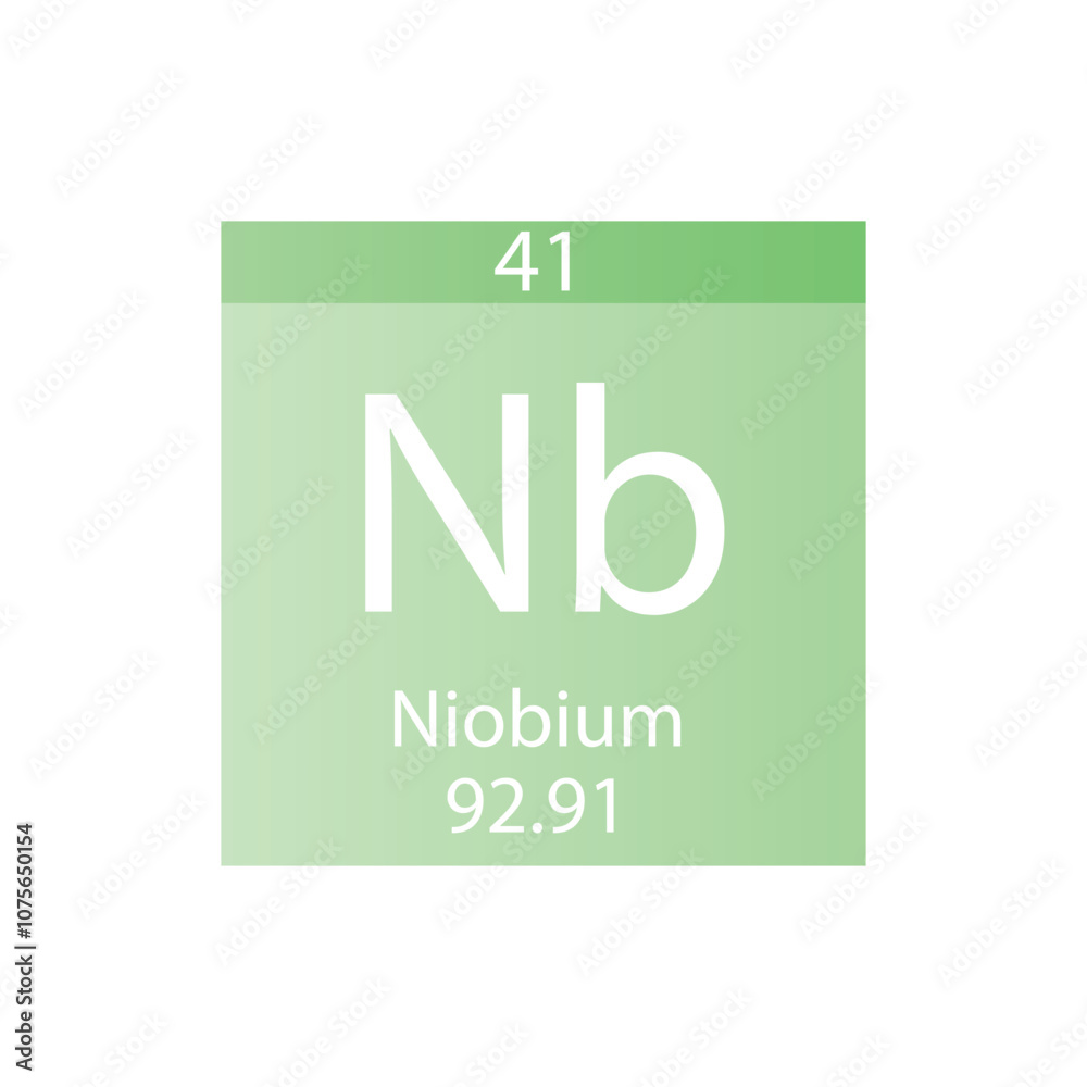 Nb Niobium Transition metal Chemical Element Periodic Table. Simple ...