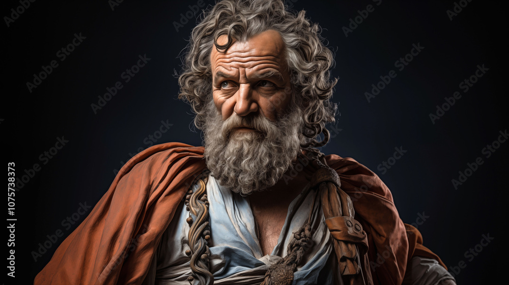 Portrait of Diogenes, the Ancient Greek Philosopher, in Traditional ...