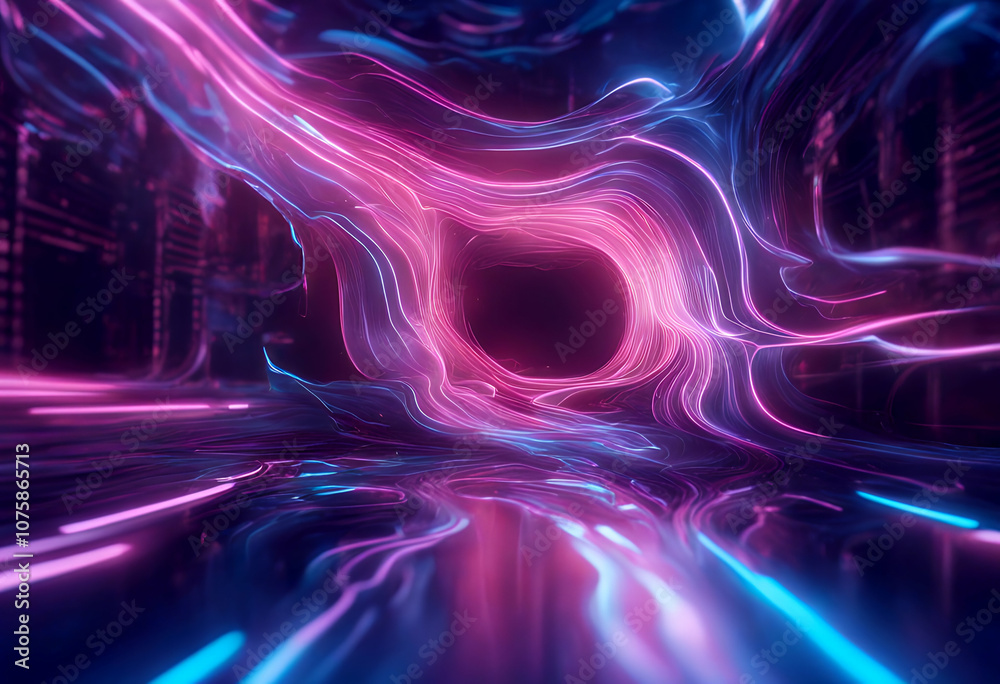 security big computer wave blue point structure design voice datum ...