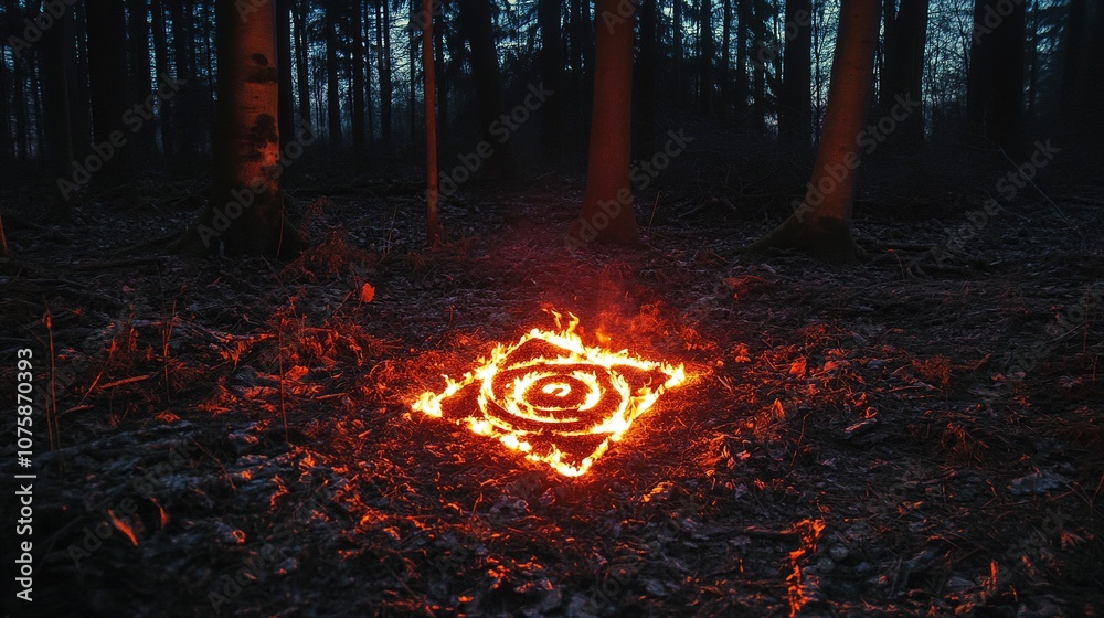 Trail Camera Footage of a Tribal Sigil Crafted from Aluminum in Flames ...