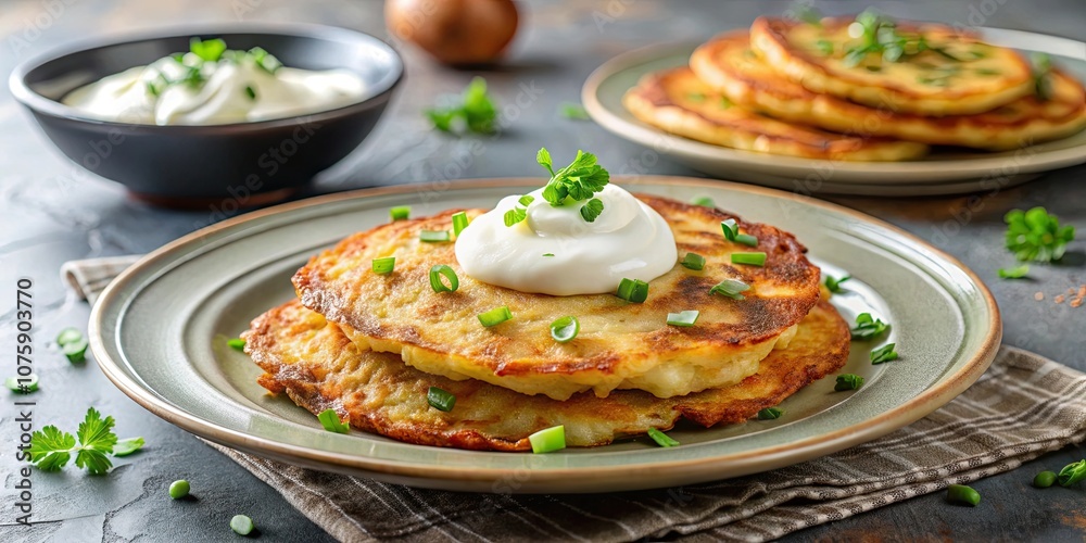 Traditional Irish potato pancake, Boxty, served with melted butter and ...